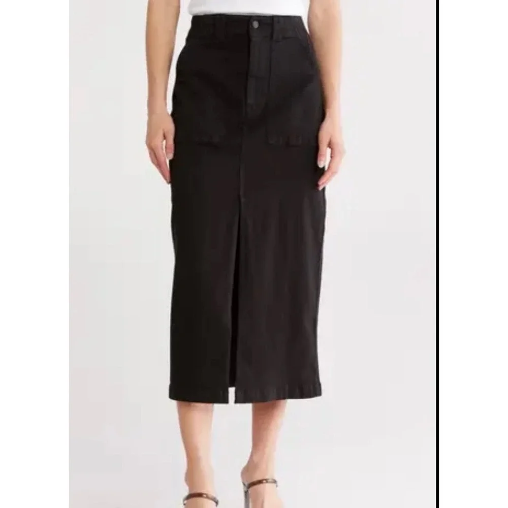 pistola | Skirts | Pistola Pamela Front Slit Denim Skirt 3 Black ...